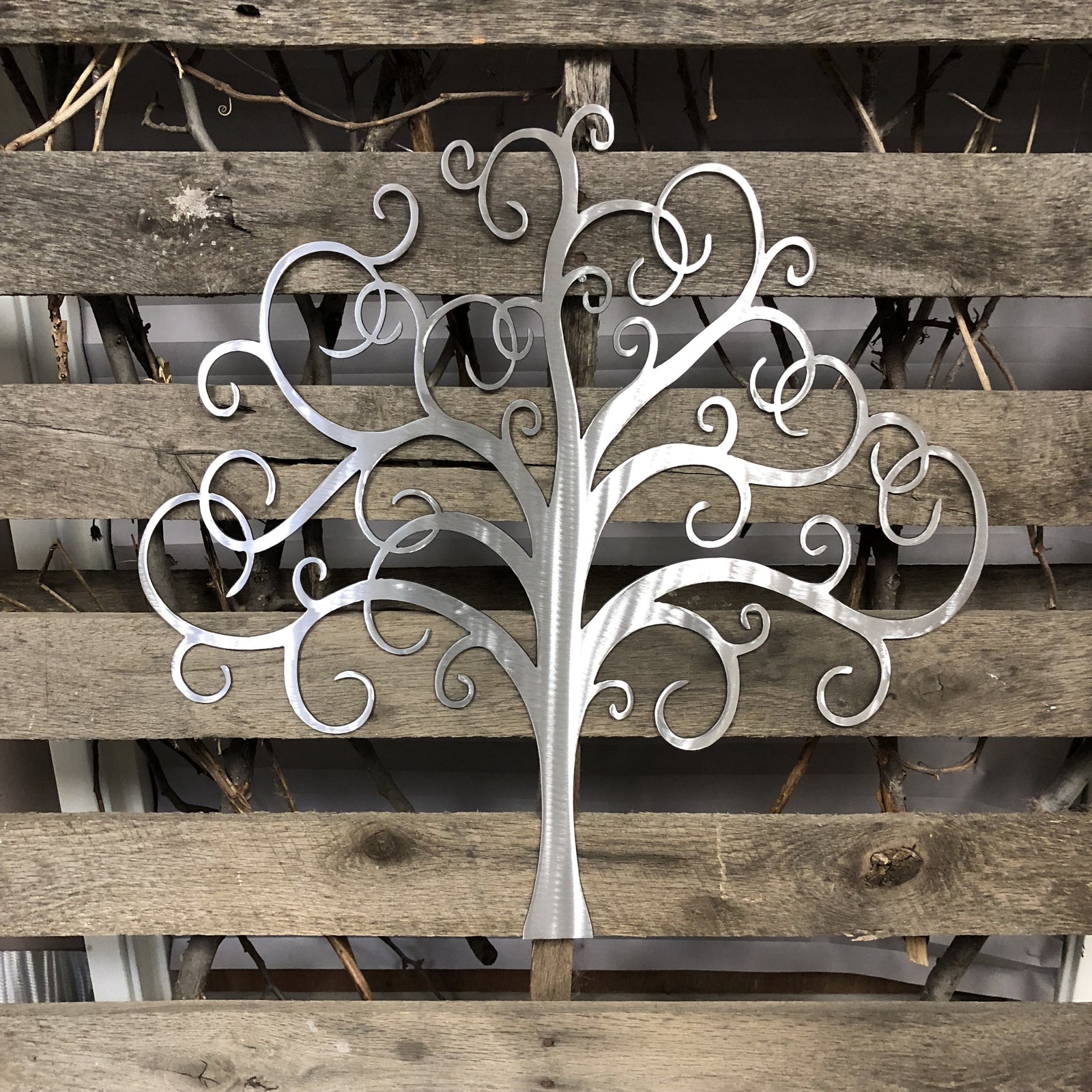 Curly Tree Of Life Metal Wall Art - Michigan Metal Artwork