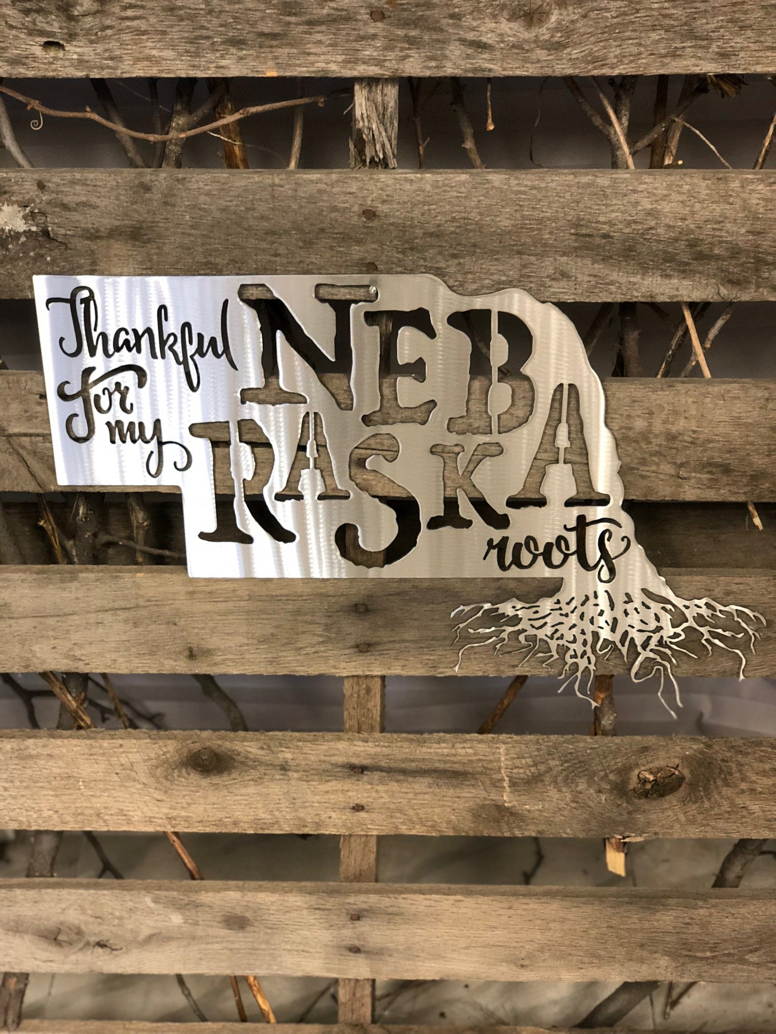 Thankful For My Nebraska Roots Metal Wall Art