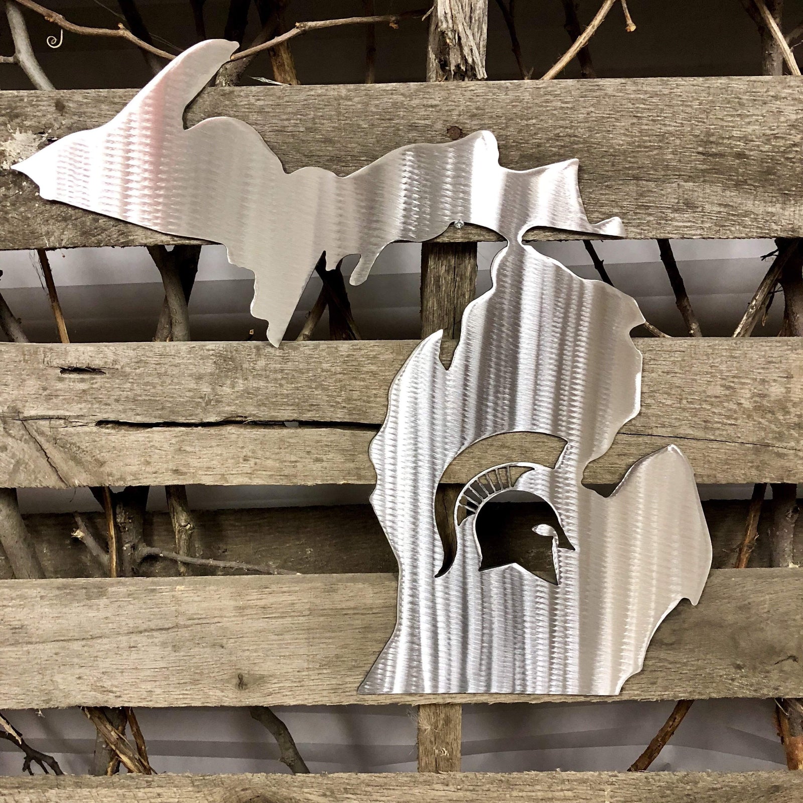 MSU State Of Michigan Metal Wall Art