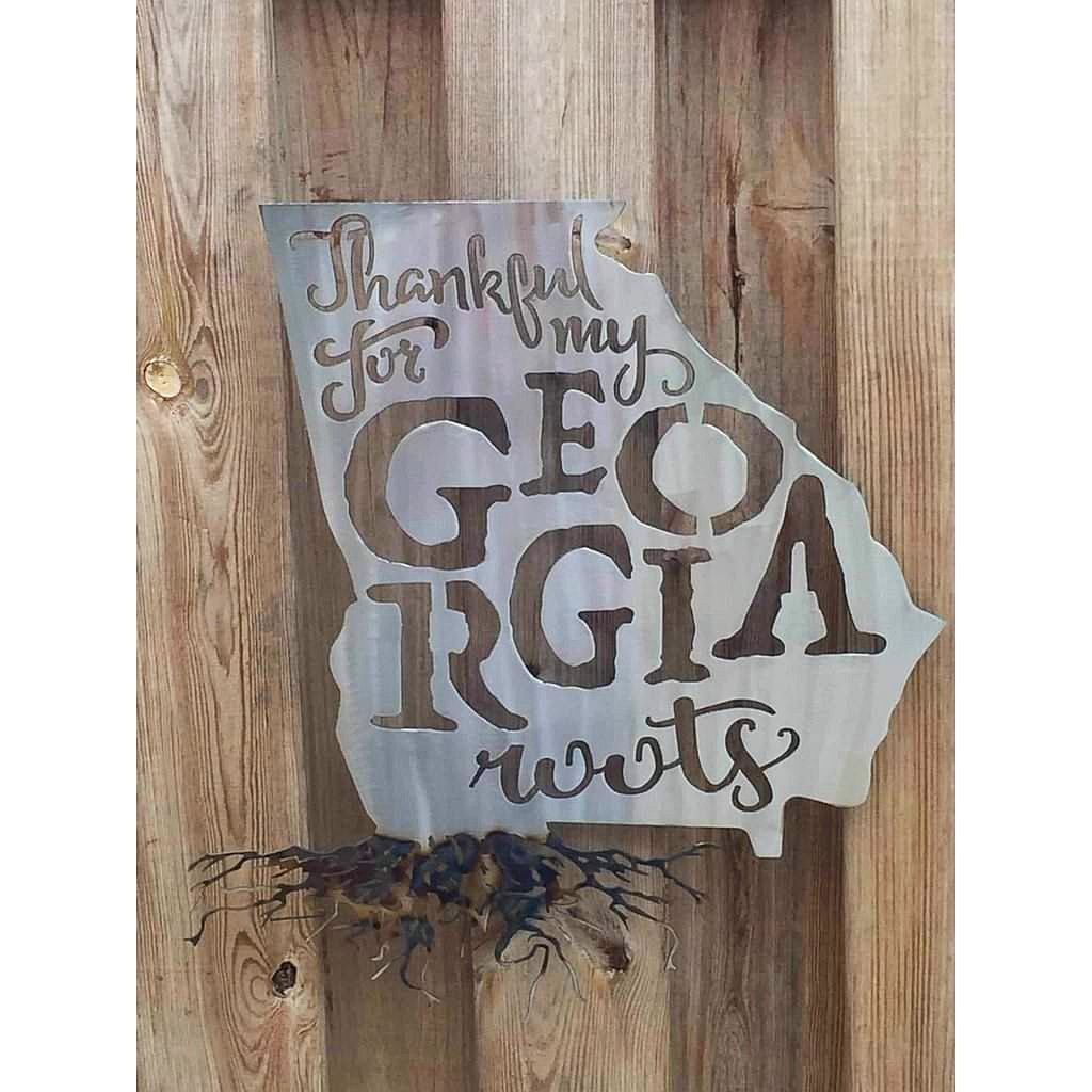 Thankful For My Georgia Roots Metal Wall Art