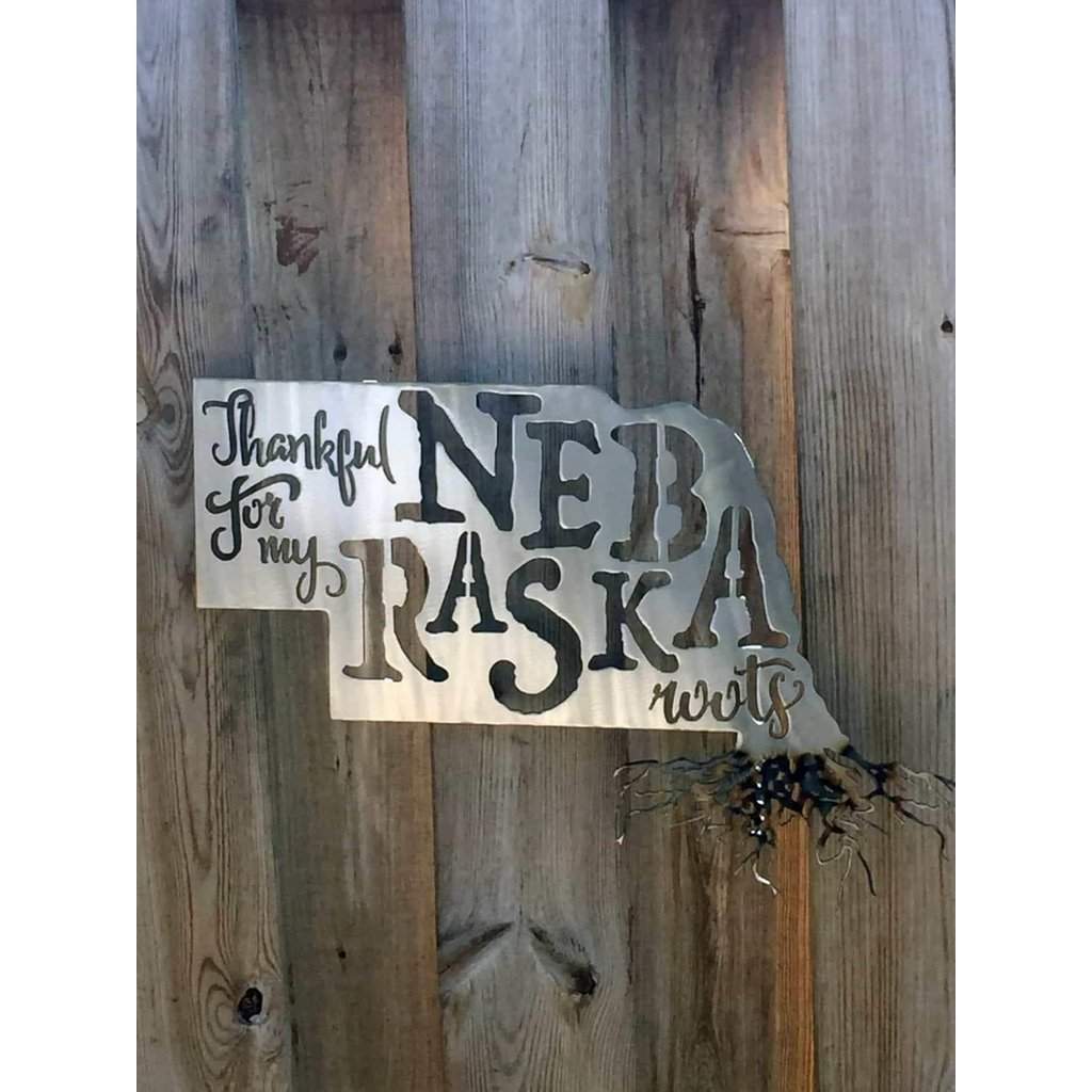 Thankful For My Nebraska Roots Metal Wall Art